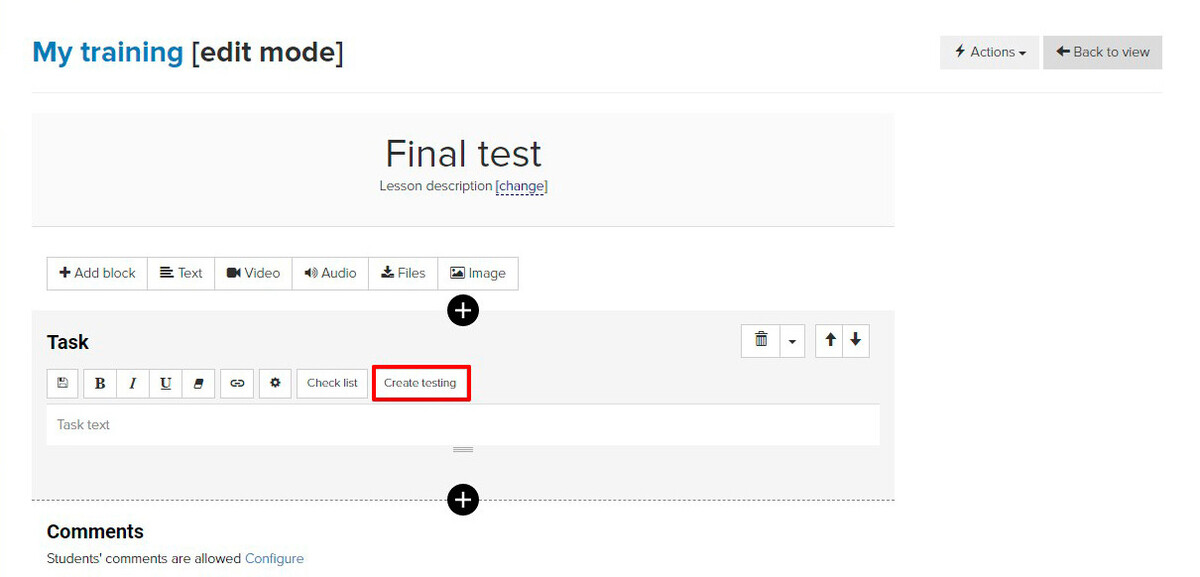 Testing. Help center