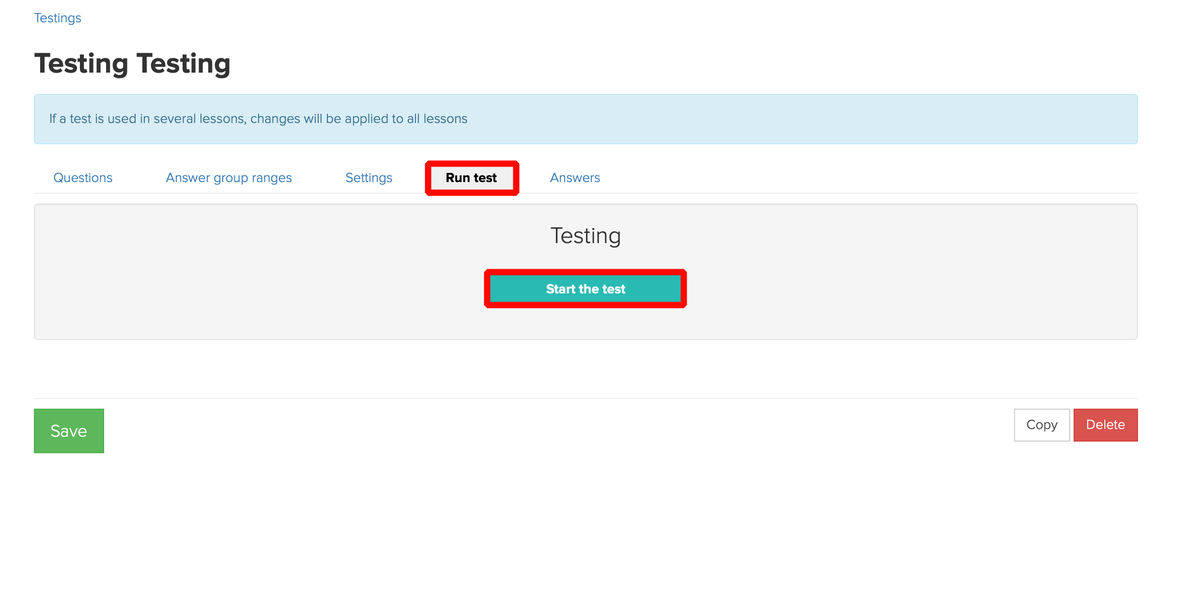 Testing. Help center